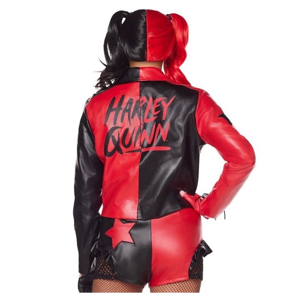 Spirit | Jackets & Coats | Adult Harley Quinn Faux Leather Jacket Dc ...